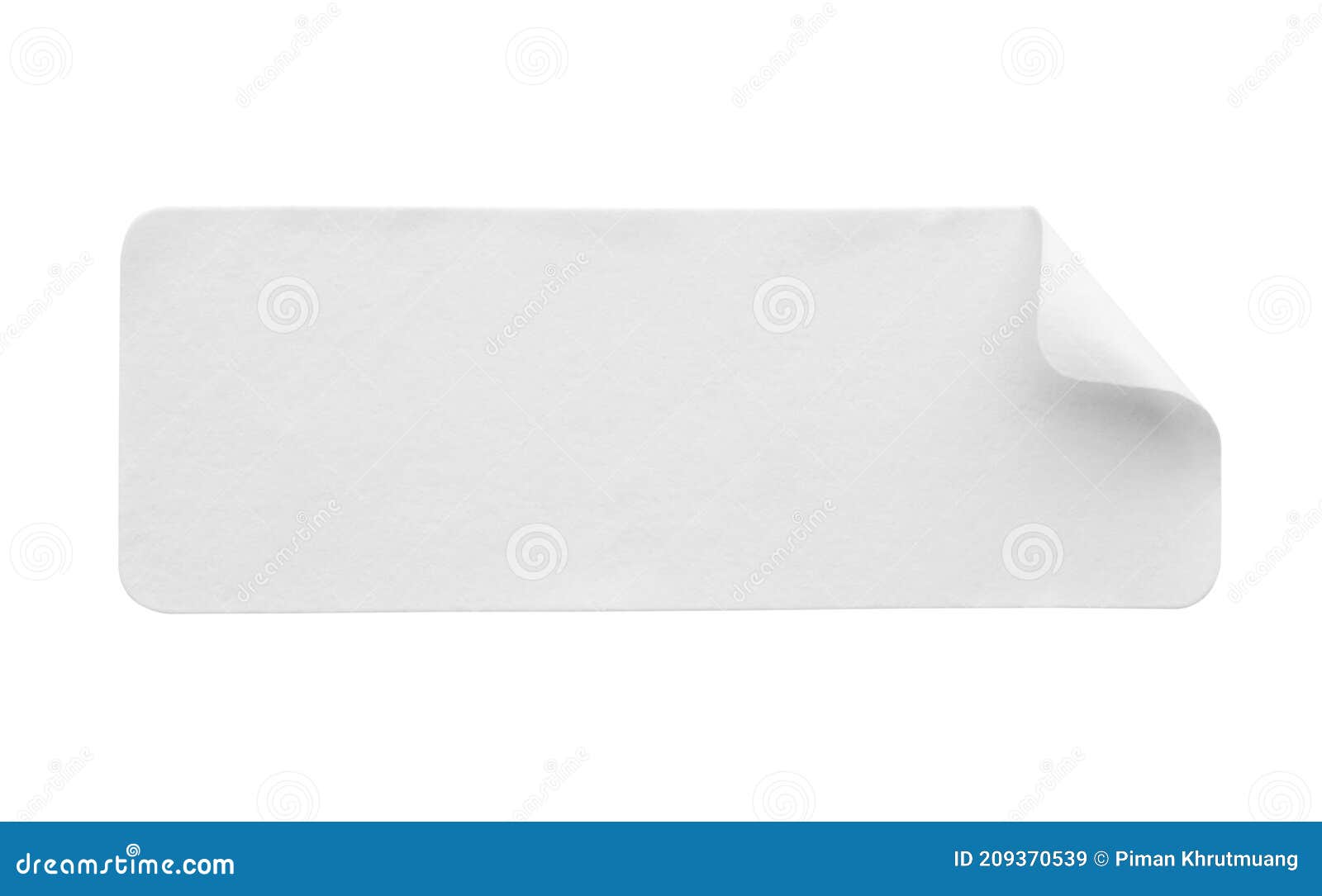 Blank White Paper Sticker Label Isolated on White Background Stock ...