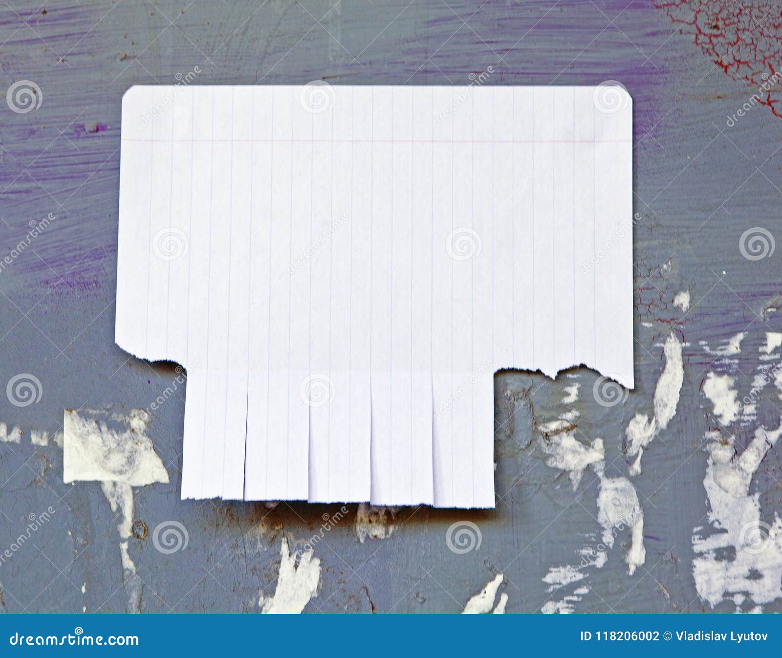 Blank White Paper with Tear Off Tabs. Stock Photo - Image of ...