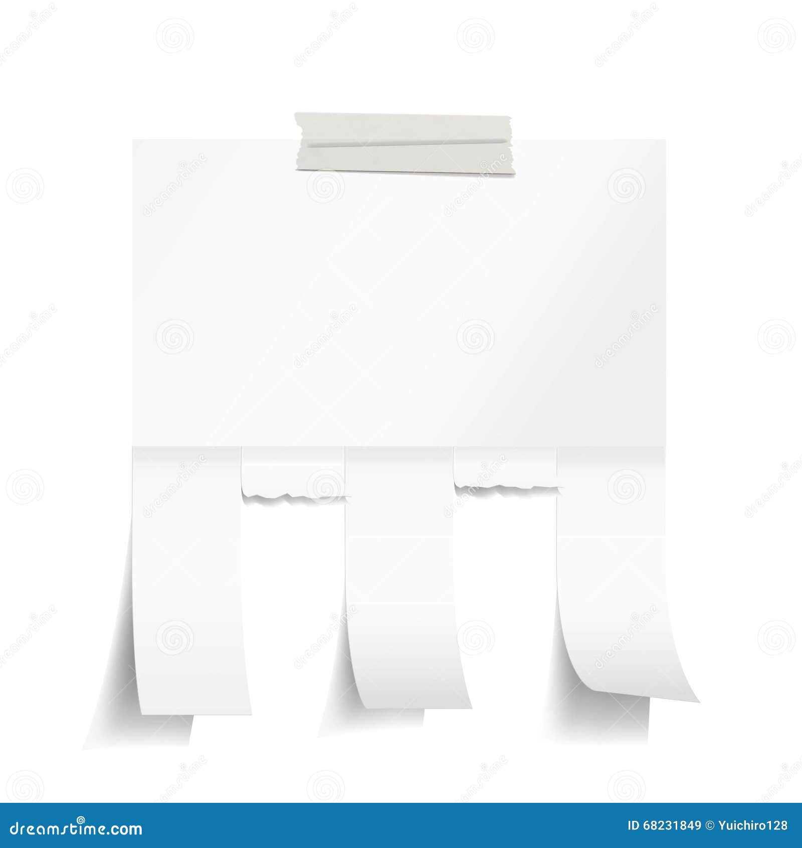Blank White Paper with Tear Off Tabs Stock Vector - Illustration of ...
