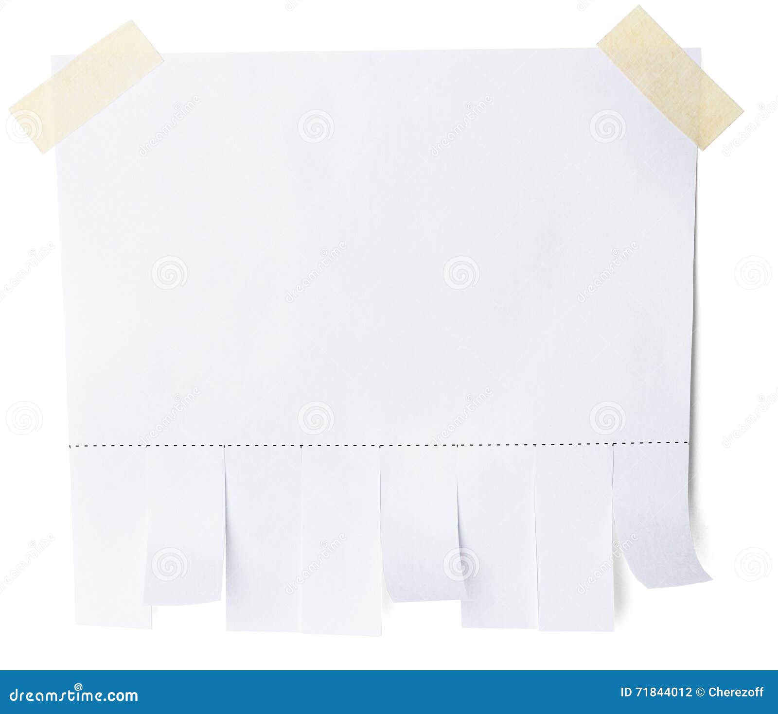 Blank White Paper With Tear Off Tabs Stock Photo | CartoonDealer.com ...