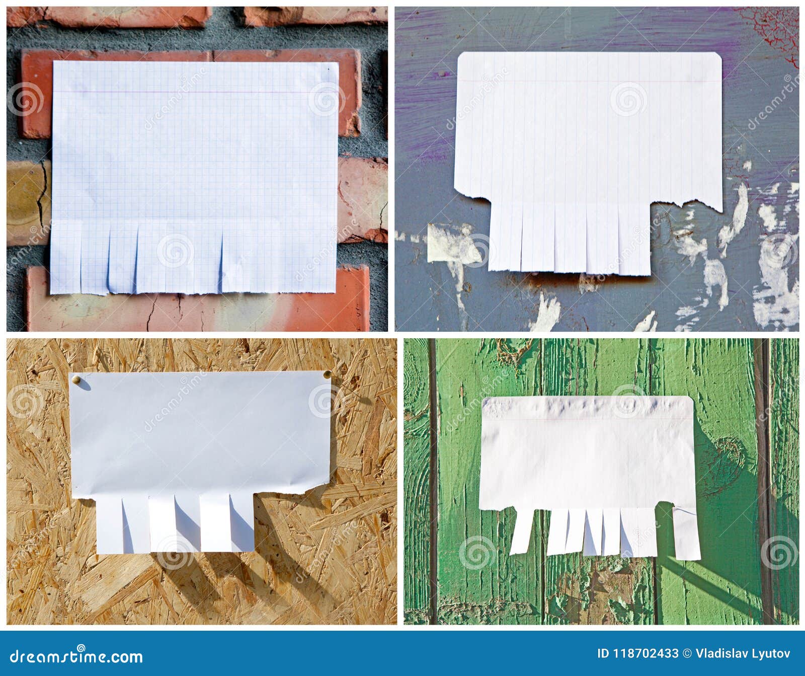 Blank White Paper with Tear Off Tabs Stock Image - Image of cheap ...