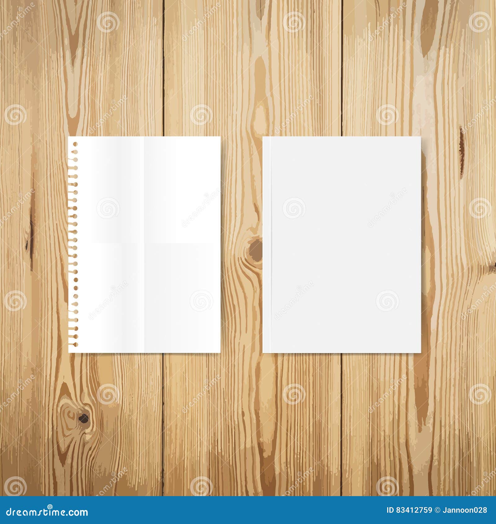 Blank White Papers, Ready for Your Message. Vector Illustration Stock ...