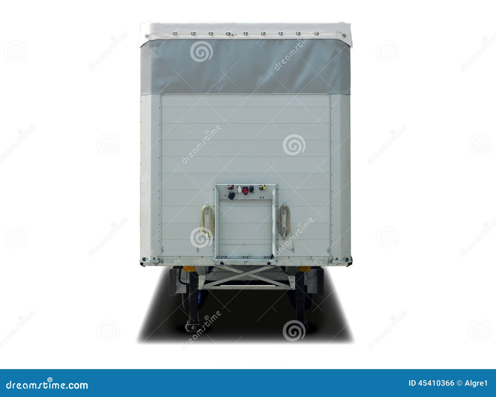 Blank White Parked Semi Trailer, Front View Stock Photo - Image: 45410366