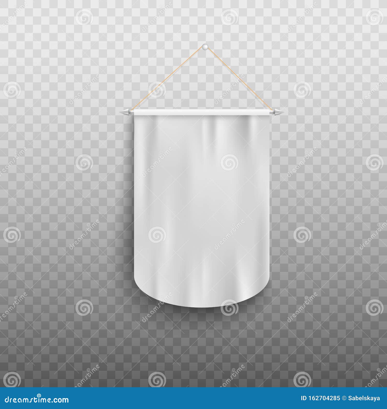 Blank White Pennant Banner with Rounded Rectangle Shape Stock Vector ...