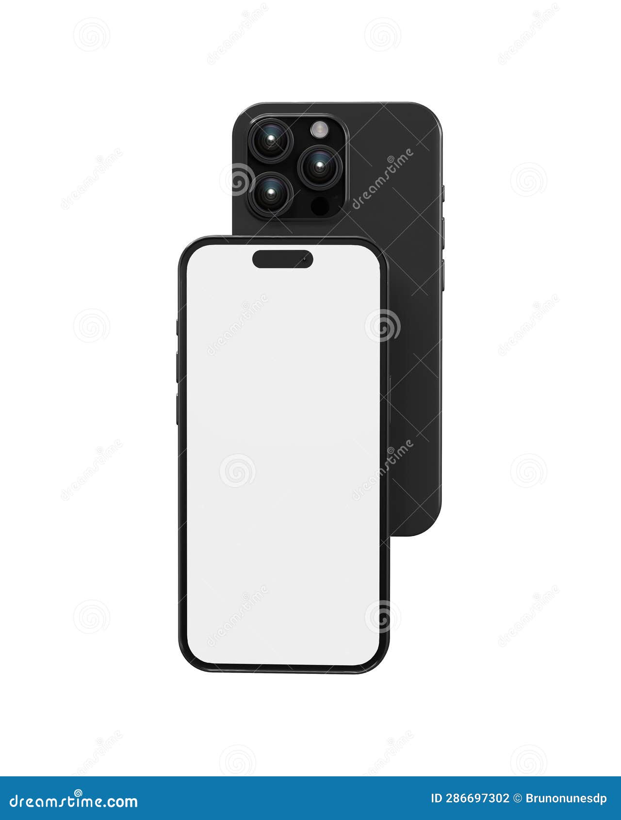 Blank White Phone Template Isolated on a White Background Stock Photo ...