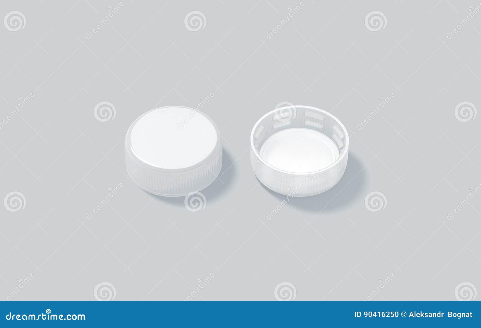 Blank White Plastic Bottle Caps Mockup Set Isolated, Stock Photo ...