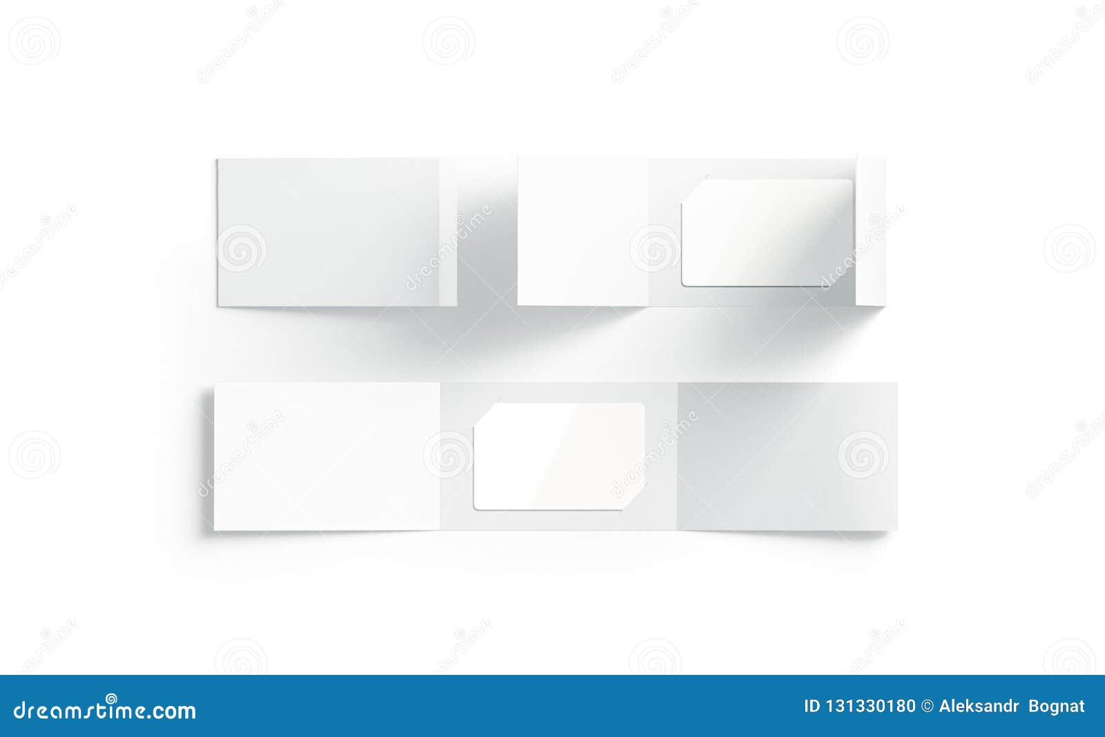 Blank White Plastic Card Mockup Inside Opened, Closed, Booklet Holder ...