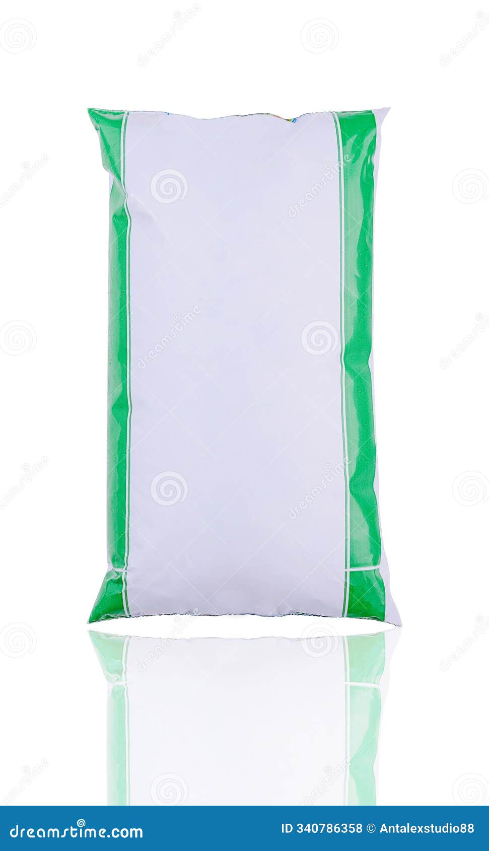 Blank White Plastic Packaging Bag Isolated on White Background Stock ...