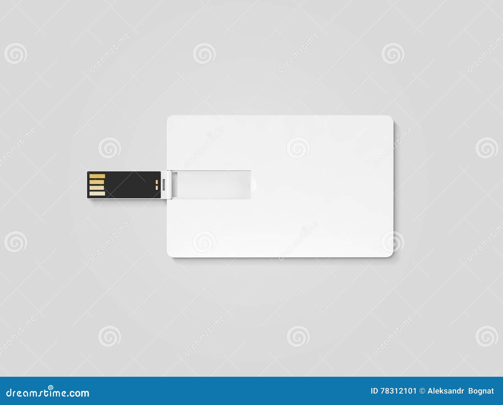 Blank White Plastic Wafer Usb Card Design Mockup, Clipping Path, Stock ...