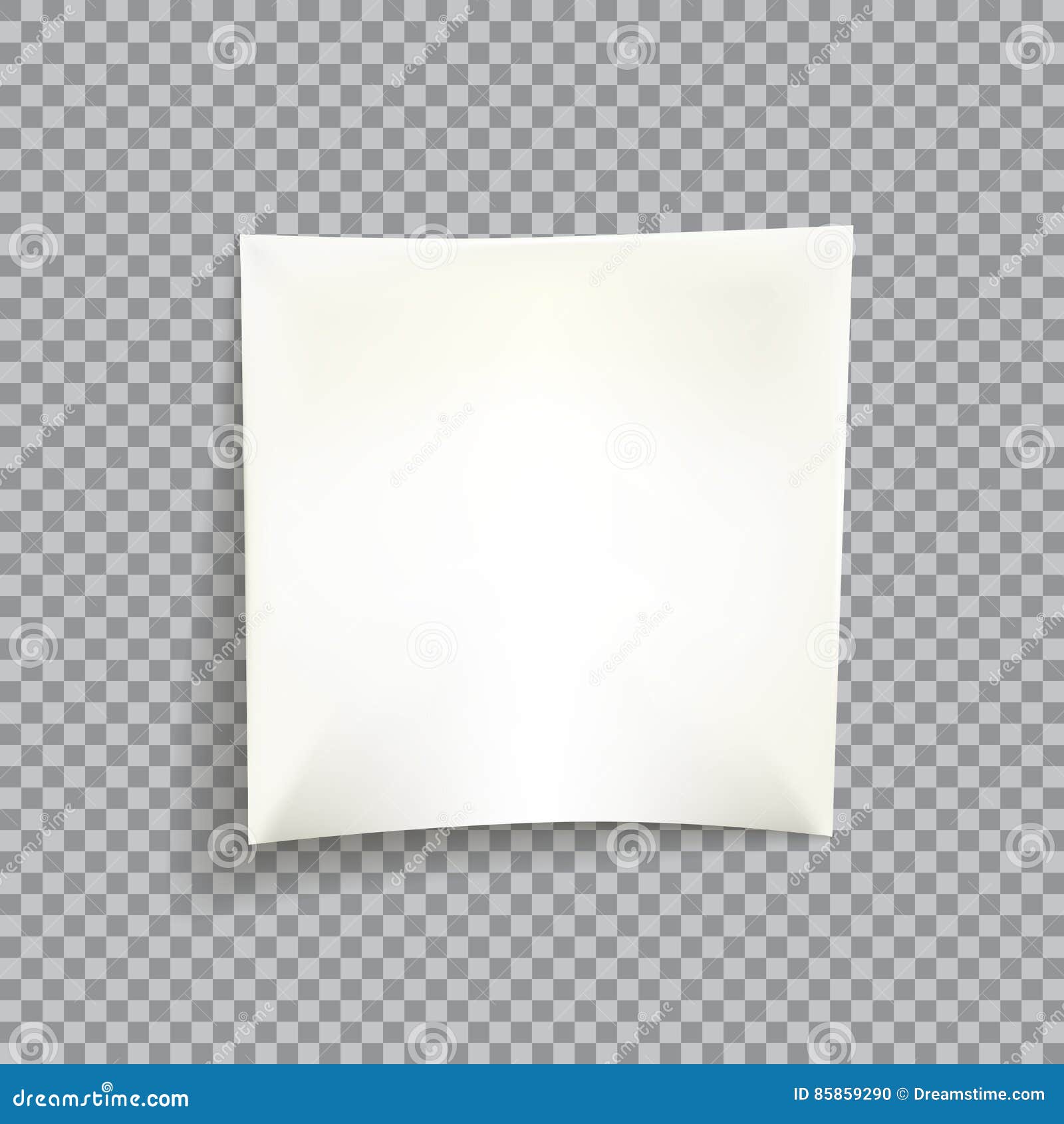 White Post Note Isolated On Transparent Background. Vector Template Of ...