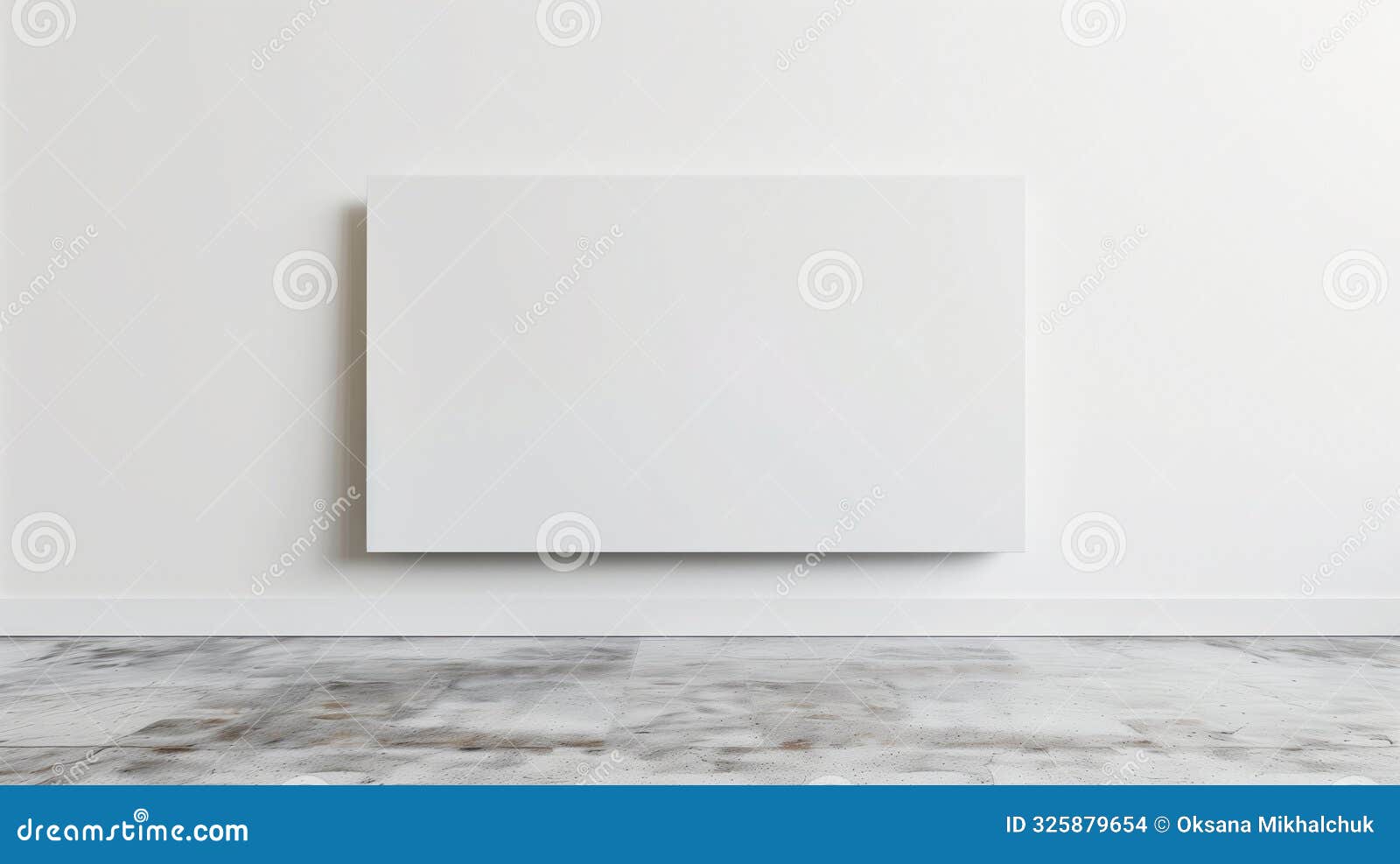 Blank White Poster Template on White Wall. Mocap Picture for Pattern ...
