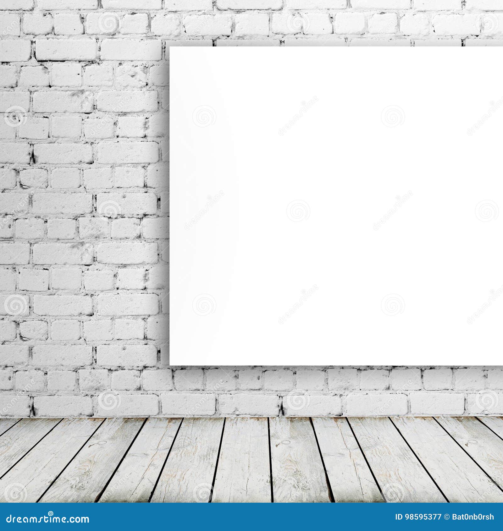 Blank white poster on wall stock image. Image of poster - 98595377