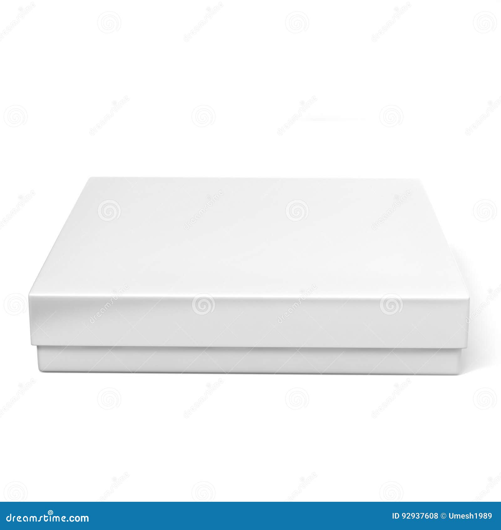 Blank White Product Package Thin Square Box Container. 3D Illustration ...