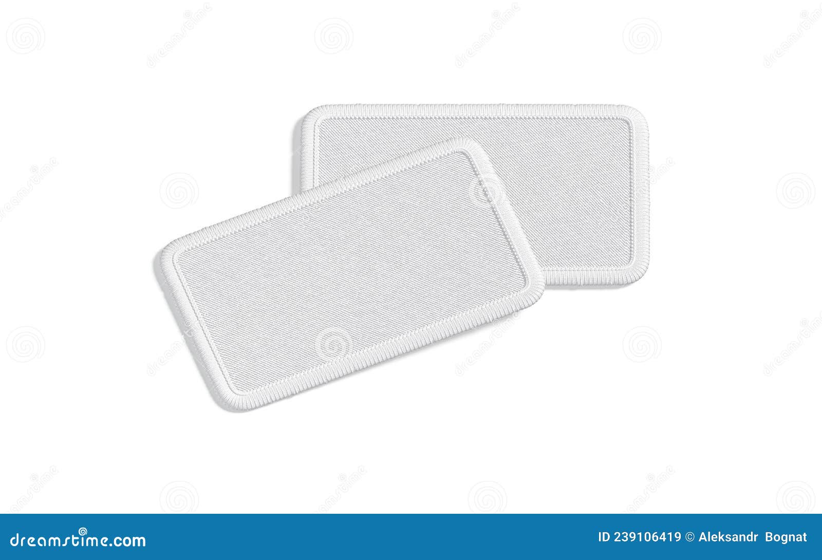 Blank White Rectangle Embroidered Patch Mockup Pair, Isolated Stock ...