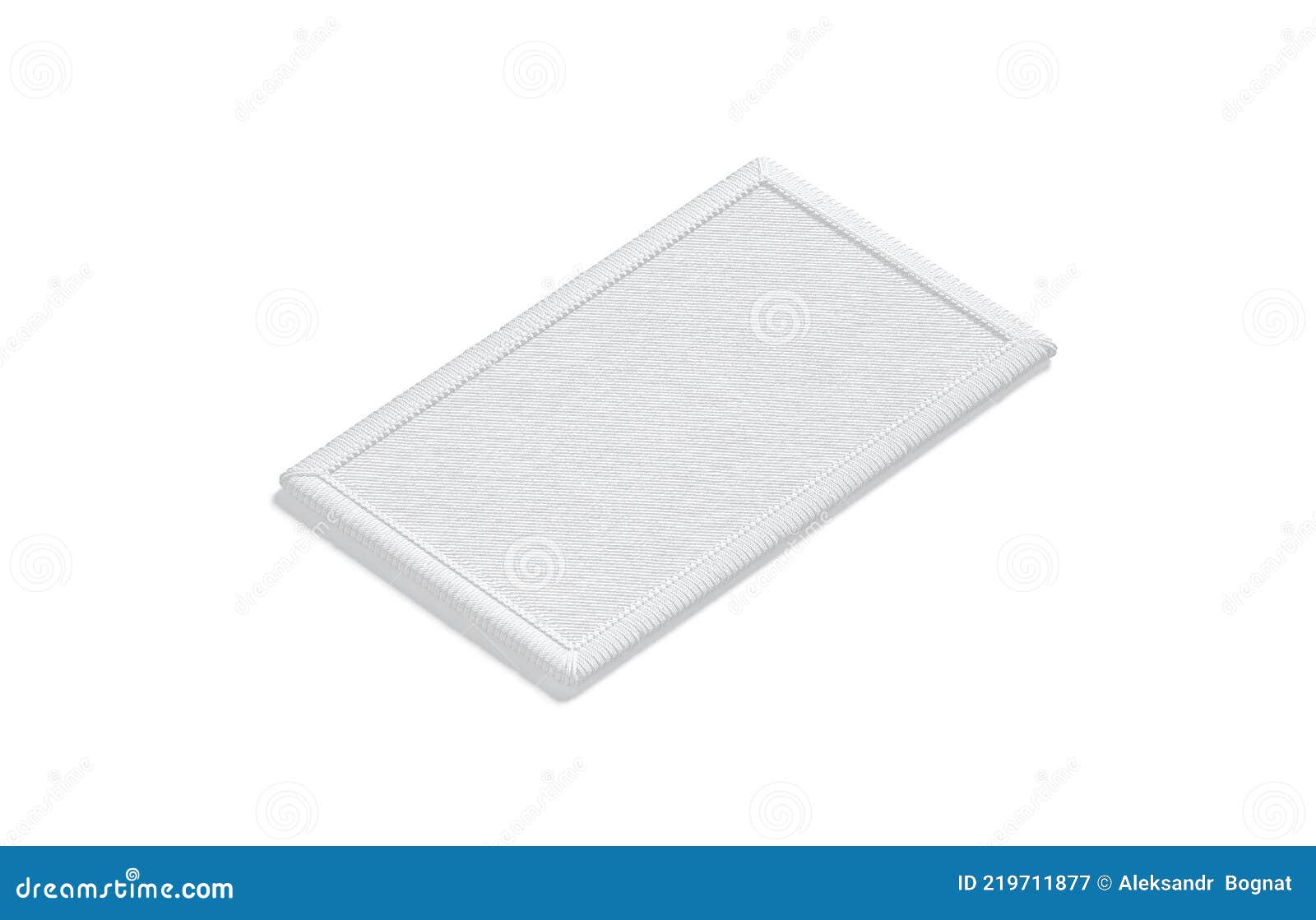 Blank White Rectangle Embroidered Patch Mockup, Side View Stock ...