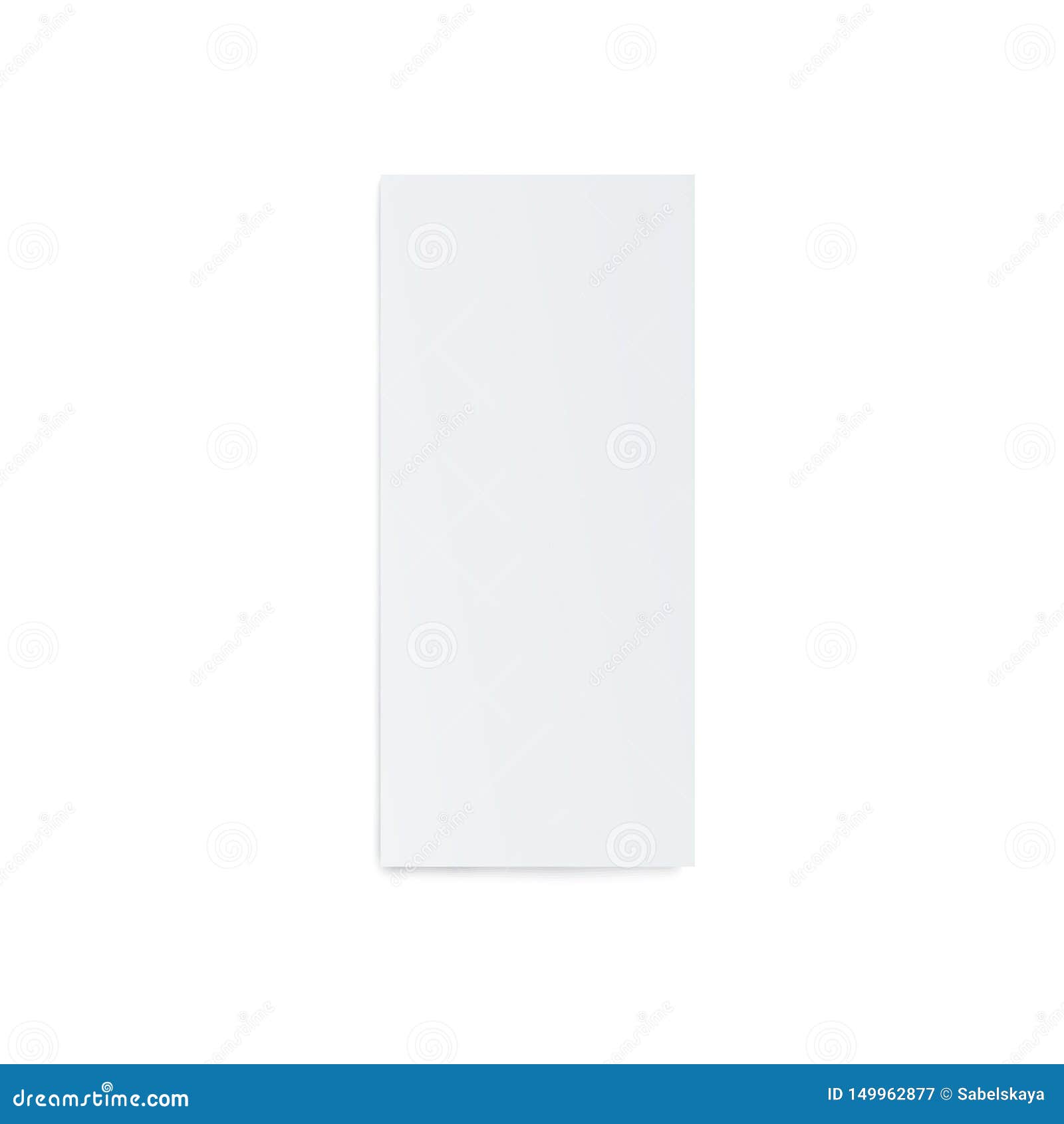 Blank White Rectangle Leaflet Mockup, Realistic Piece of Empty Paper ...