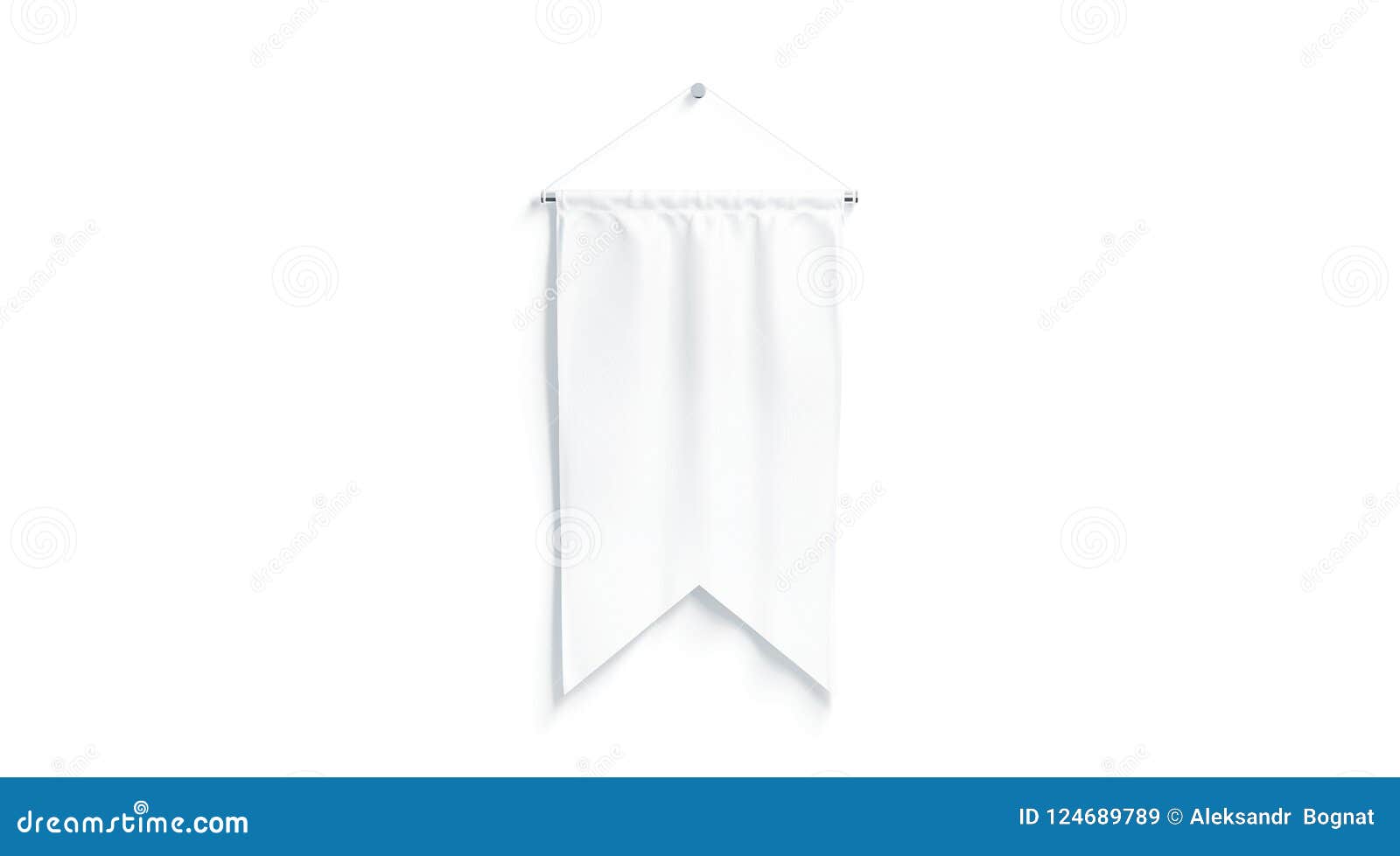 Blank White Rectangle Pennant with Two Corners Mockup Stock ...