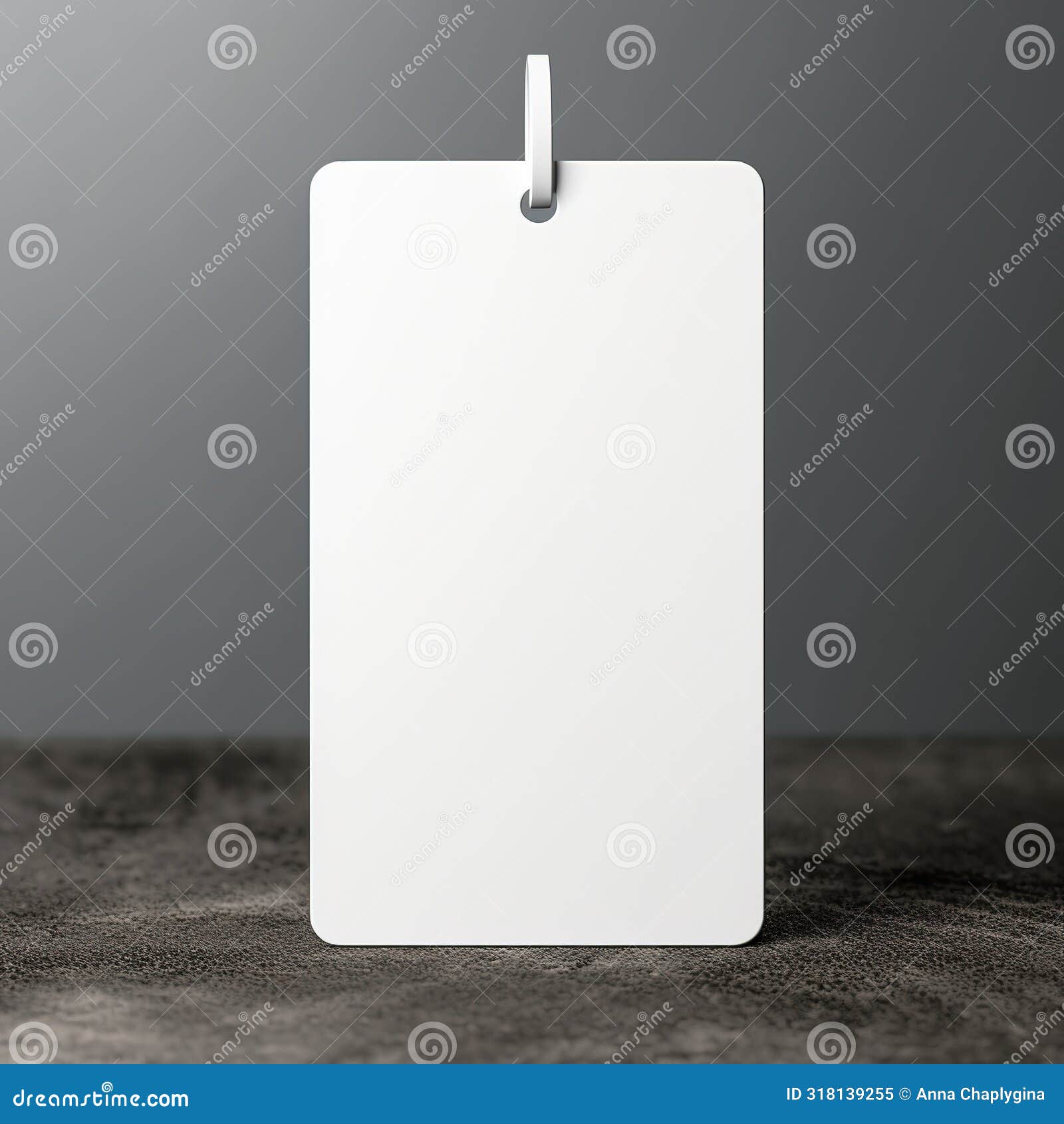 Blank White Rectangular Keychain Mockup on Gray Background Stock Image ...