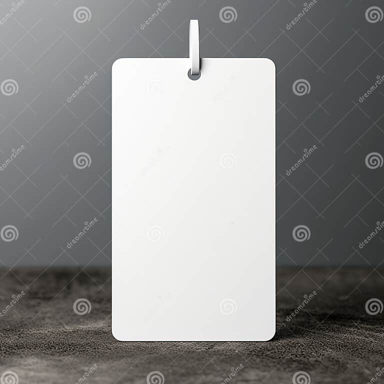 Blank White Rectangular Keychain Mockup on Gray Background Stock Image ...