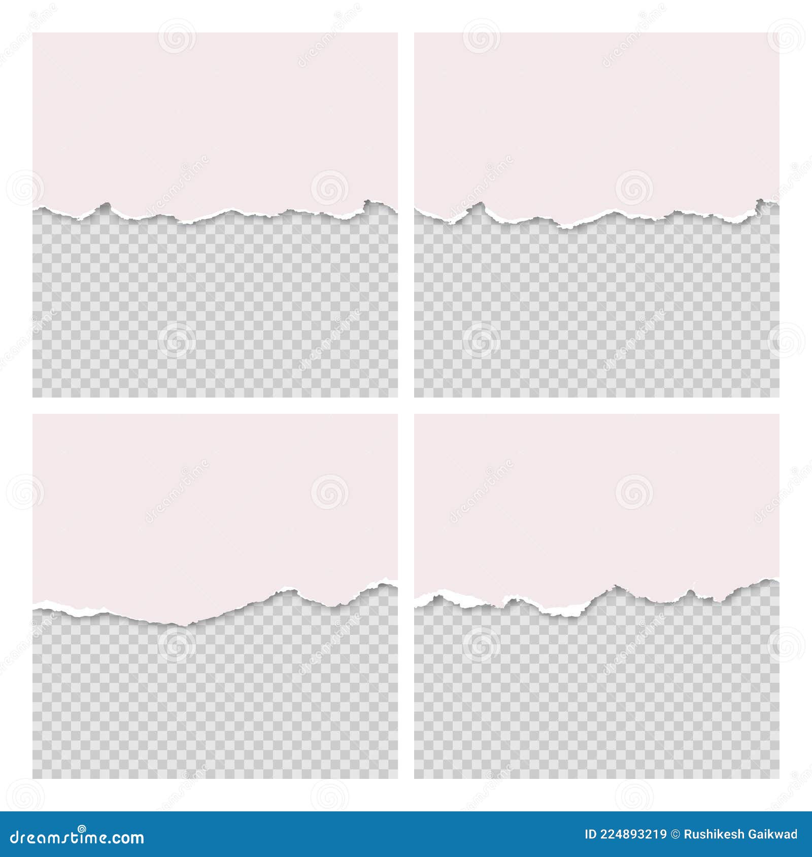 Blank White Ripped Torn Square Paper Sheets Collection Stock Vector ...