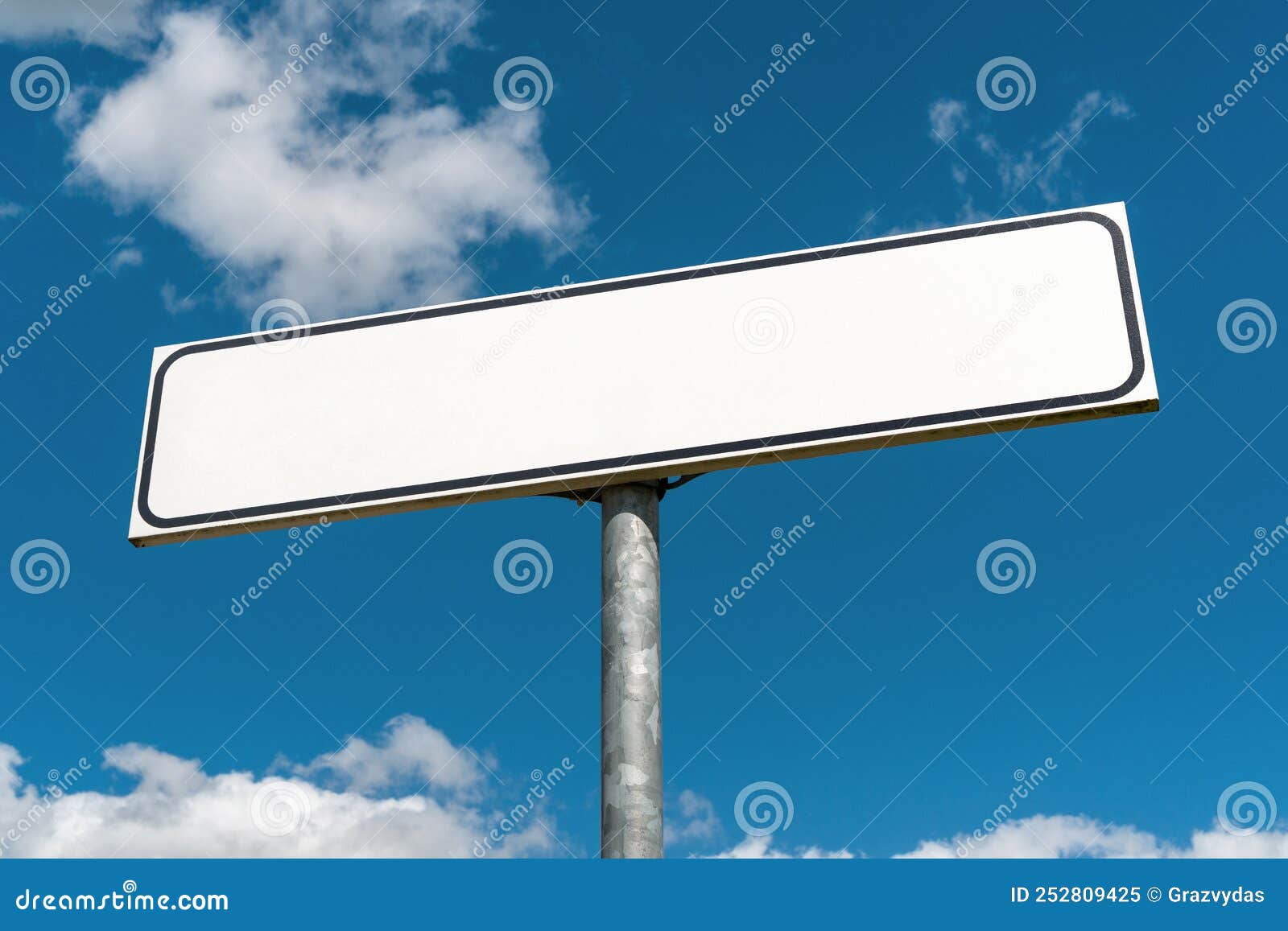 Blank White Road Sign on Sky Background Stock Image - Image of board ...