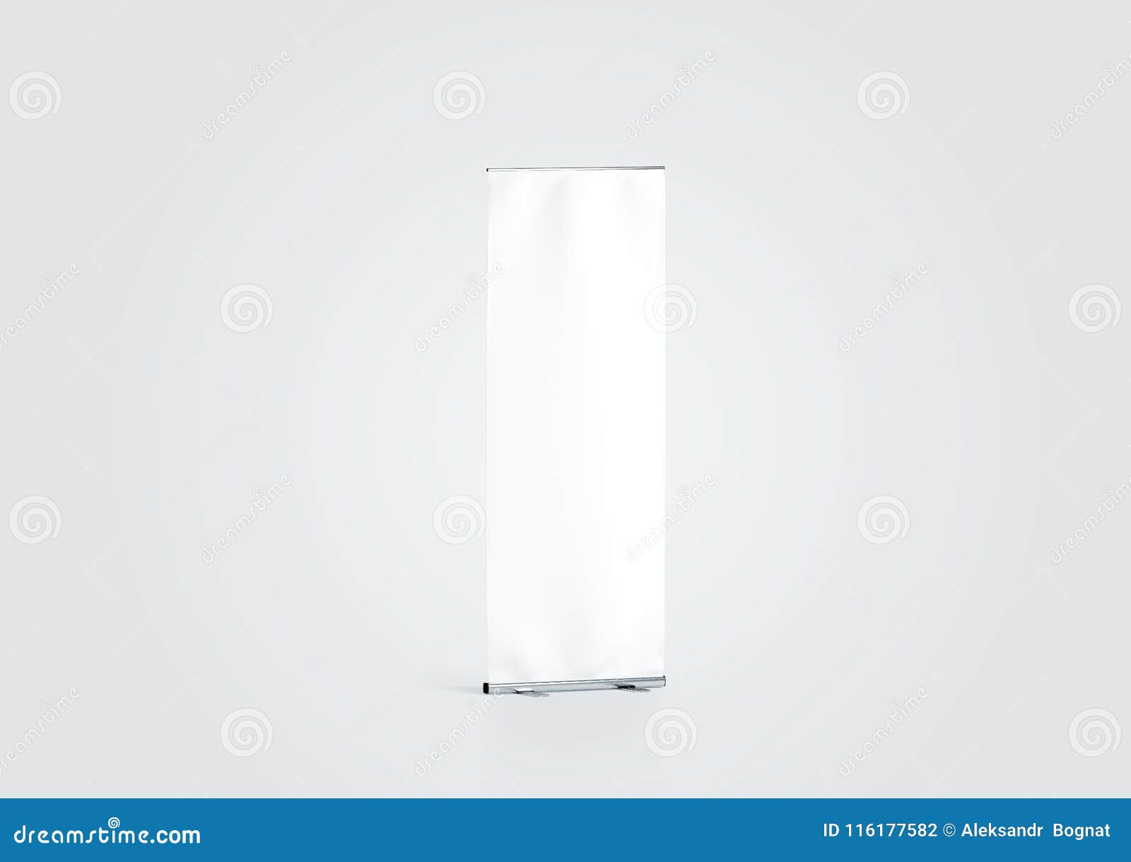 Blank White Roll-up Banner Display Mockup, Side View, Stock Photo ...