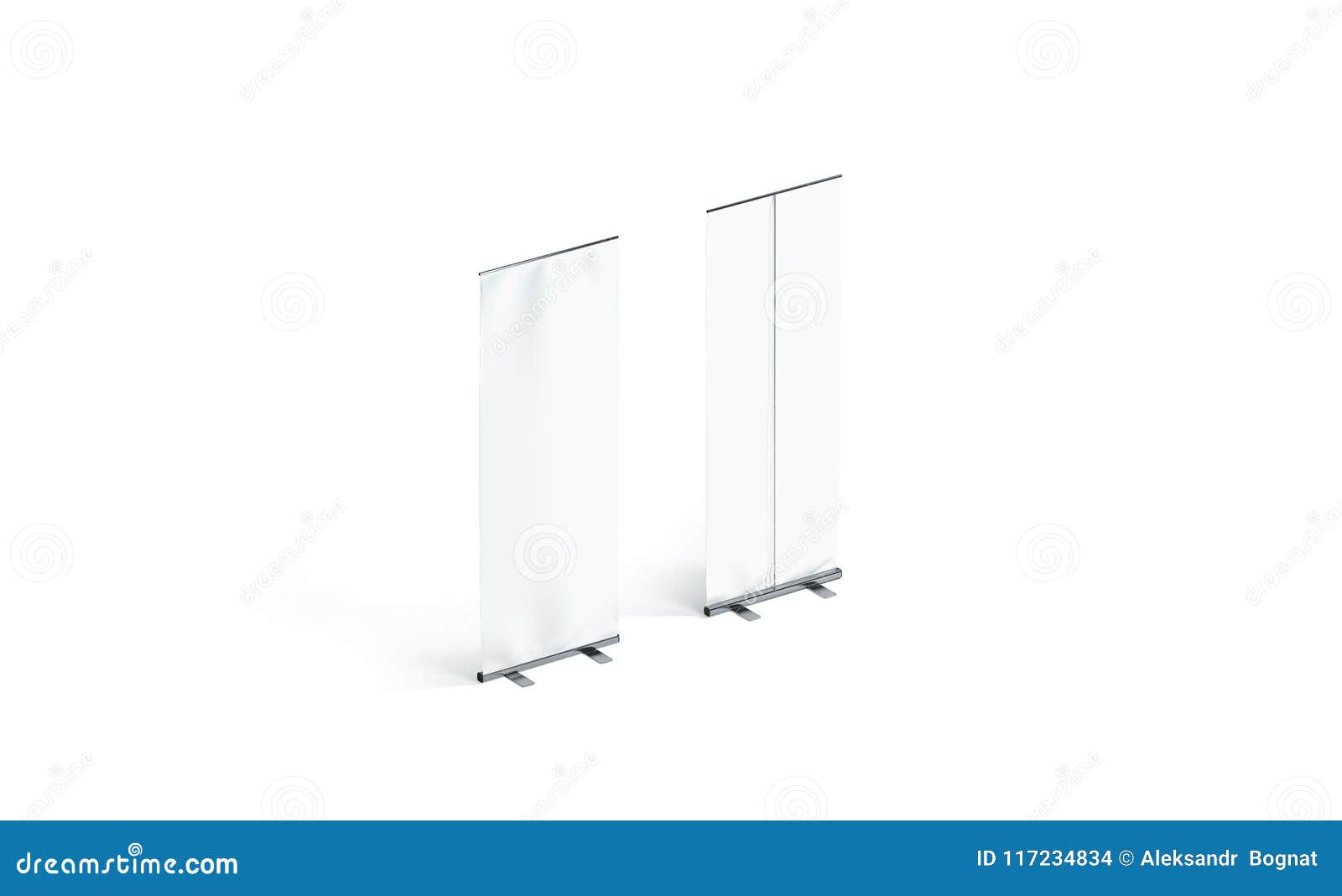 Blank White Roll-up Banner Front and Back Side View Stock Illustration ...