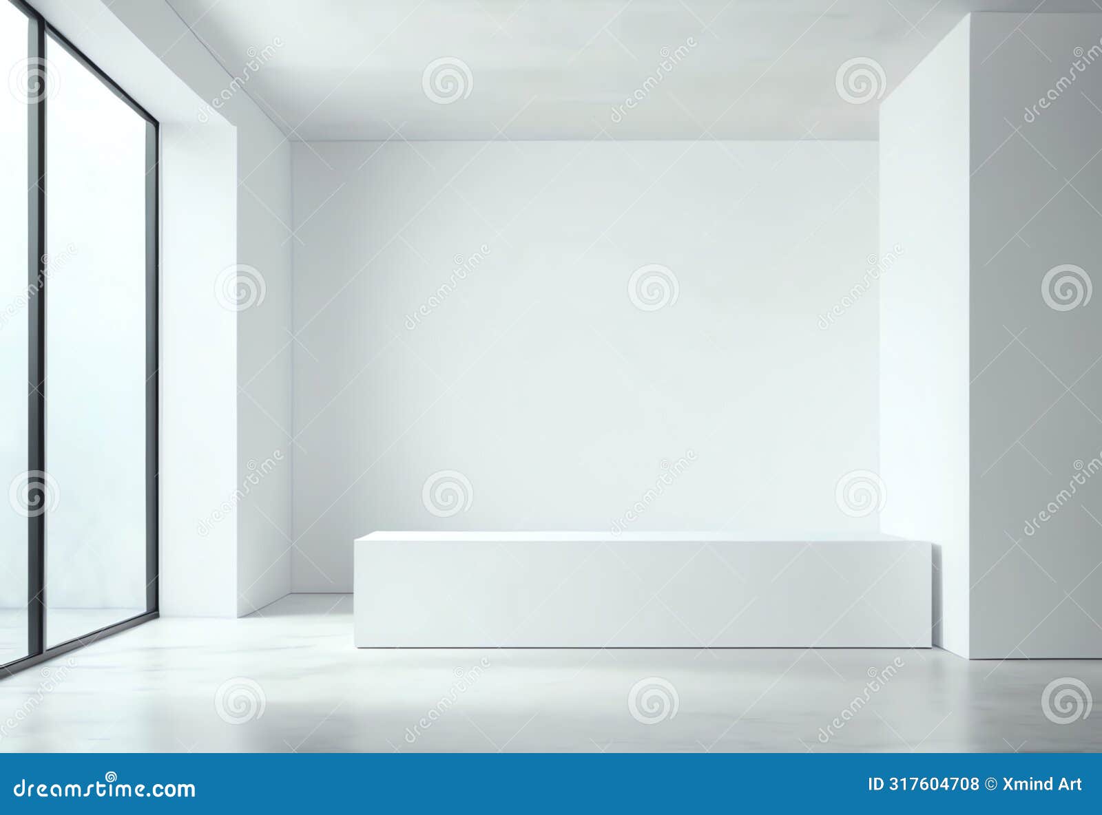 Blank White Room Interior Copy Space Mockup Stock Illustration ...