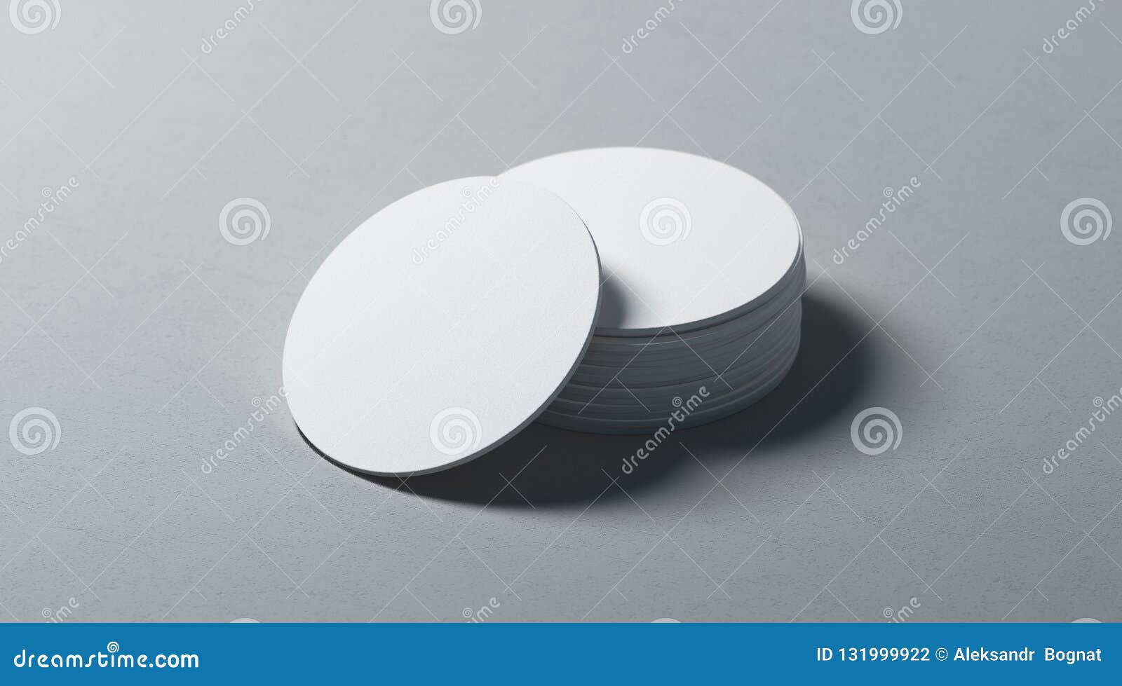 Blank White Round Beer Coasters Stack Mockup on Textured Surface Stock ...