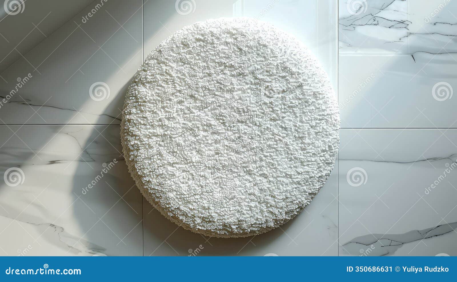 Blank White Round Embroidered Patch Mockup, Top View, 3D Rendering ...