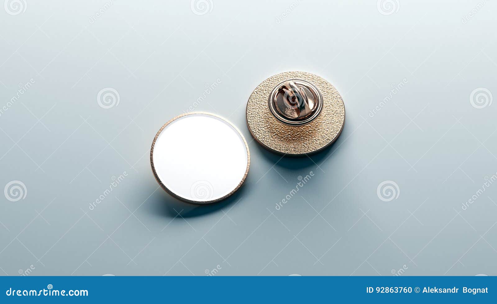 Blank White Round Gold Lapel Badge Mock Up, Front Back Stock Photo ... Blank White Round Gold Lapel Badge Mock Up, Front Back Stock Photo ...