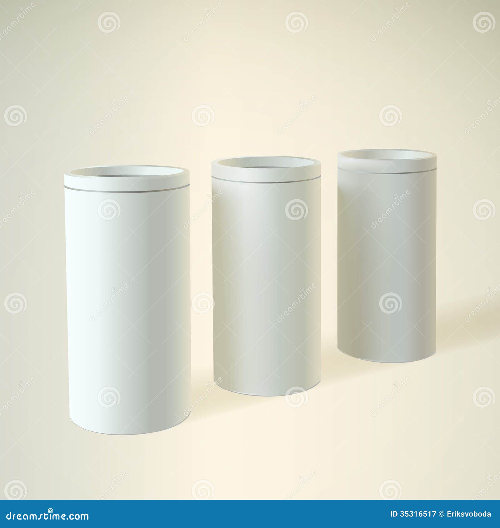 Blank White Round Tube or Box Stock Vector - Illustration of round ...