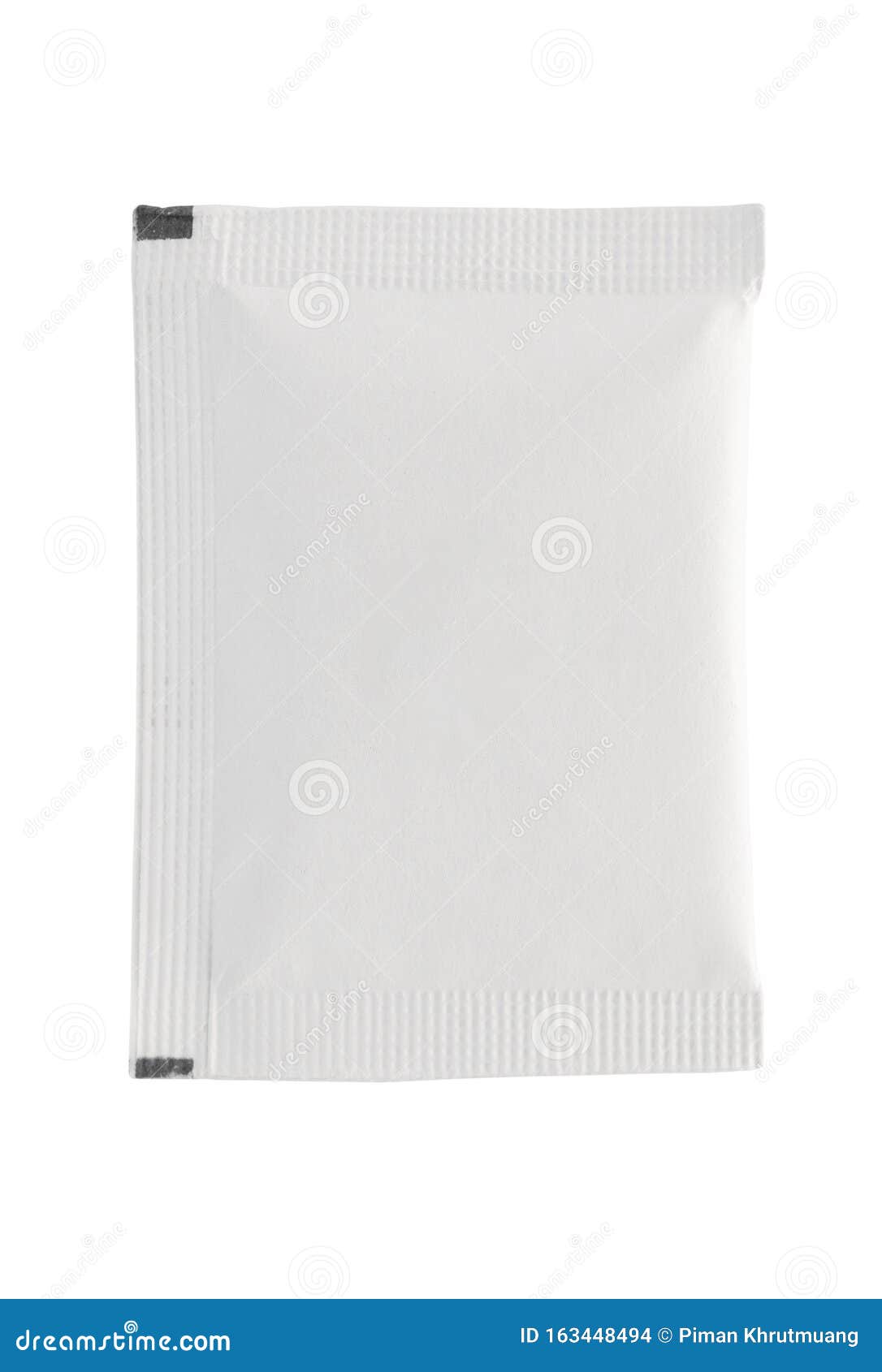 Blank White Sachet Package Isolated on White Stock Photo - Image of ...