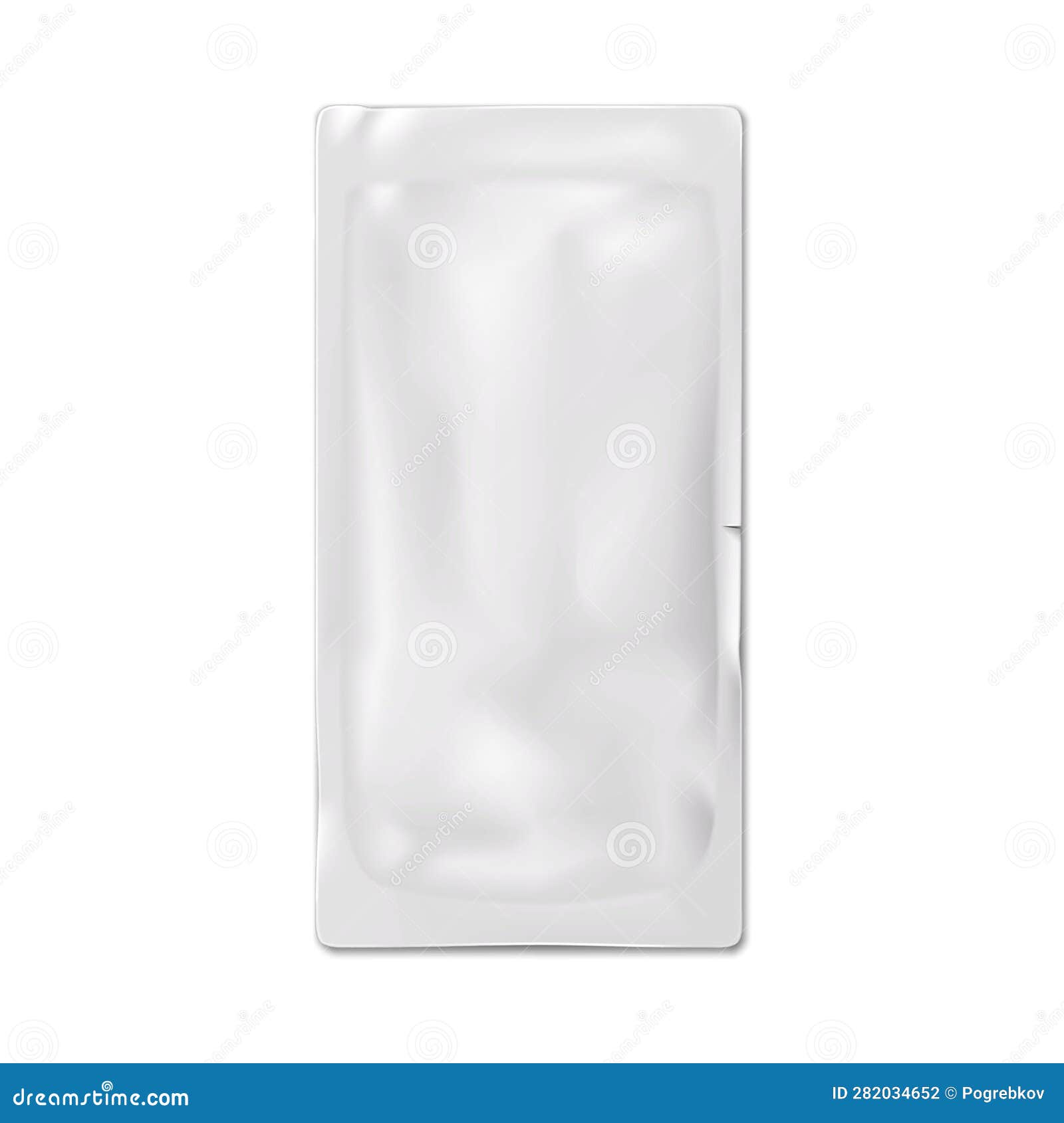 Blank White Sachet Packet with Single Tear Notch Vector Mock-up ...