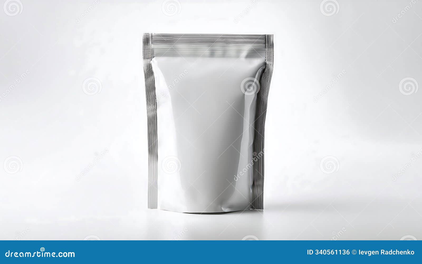Blank White Sachet Packet Standing Upright on a Soft-shadowed White ...