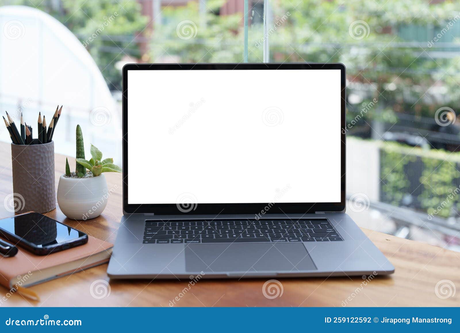 A Blank White Screen Computer Can Insert Text or Images Stock Photo ...
