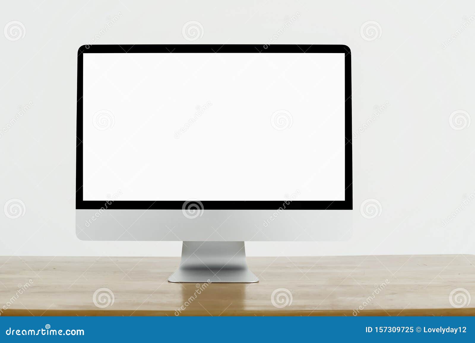 Blank White Screen Computer Display Isolate on White Background Stock ...