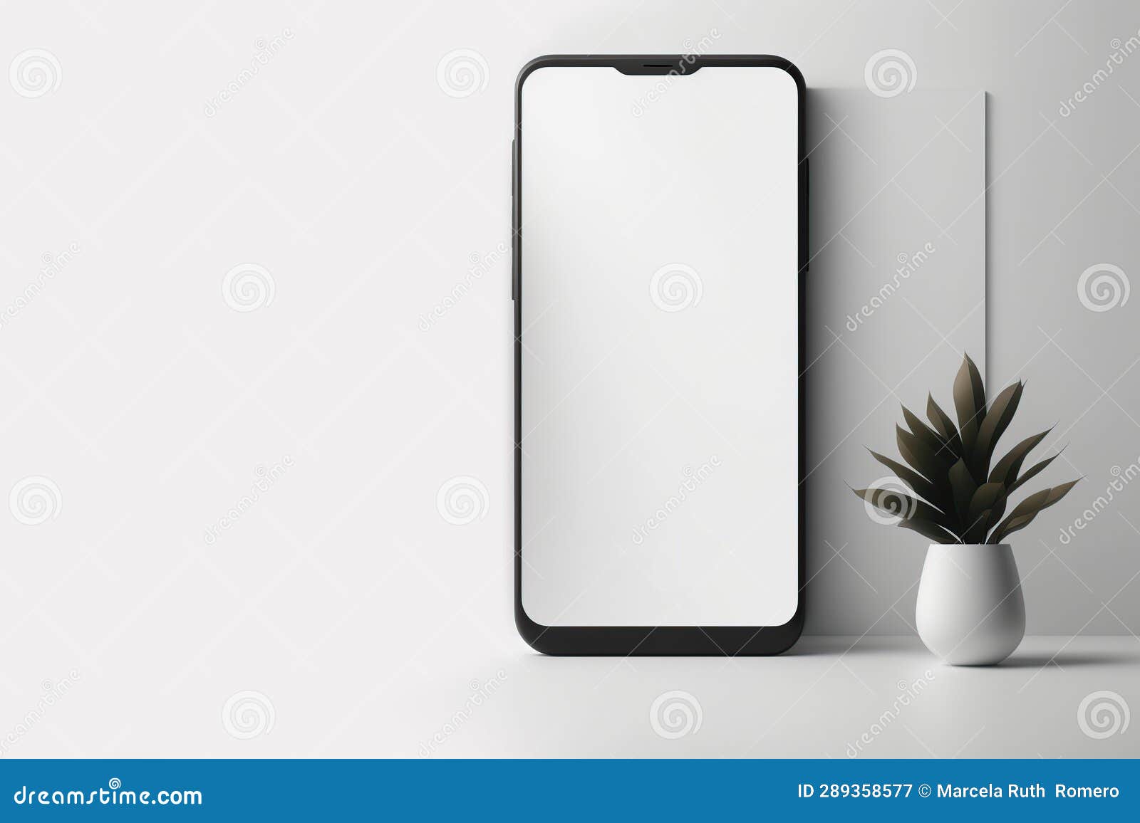 Blank White Screen Mobile Phone, Mock Up Style. AI Generated Stock ...