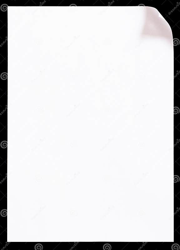 Blank white sheet of paper stock illustration. Illustration of piece ...