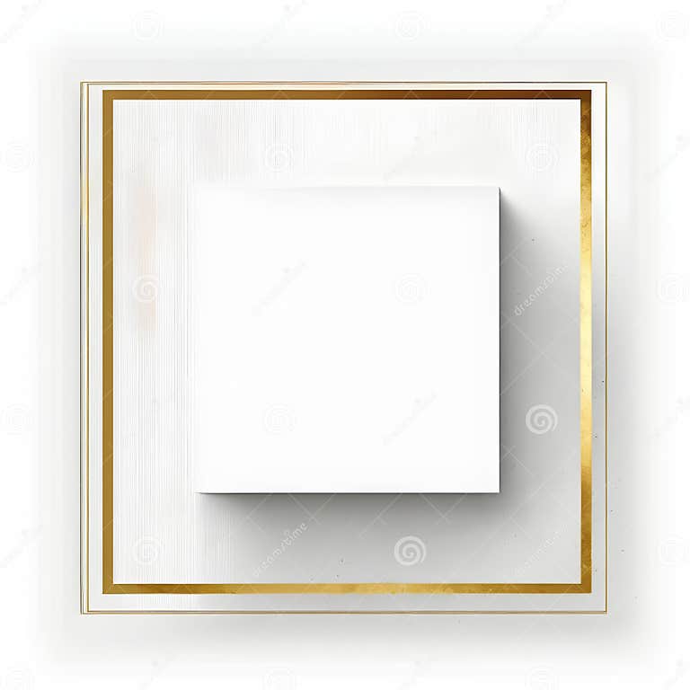 Blank White Sheet of Paper in Golden Frame on White Background. Stock ... Blank White Sheet of Paper in Golden Frame on White Background. Stock ...