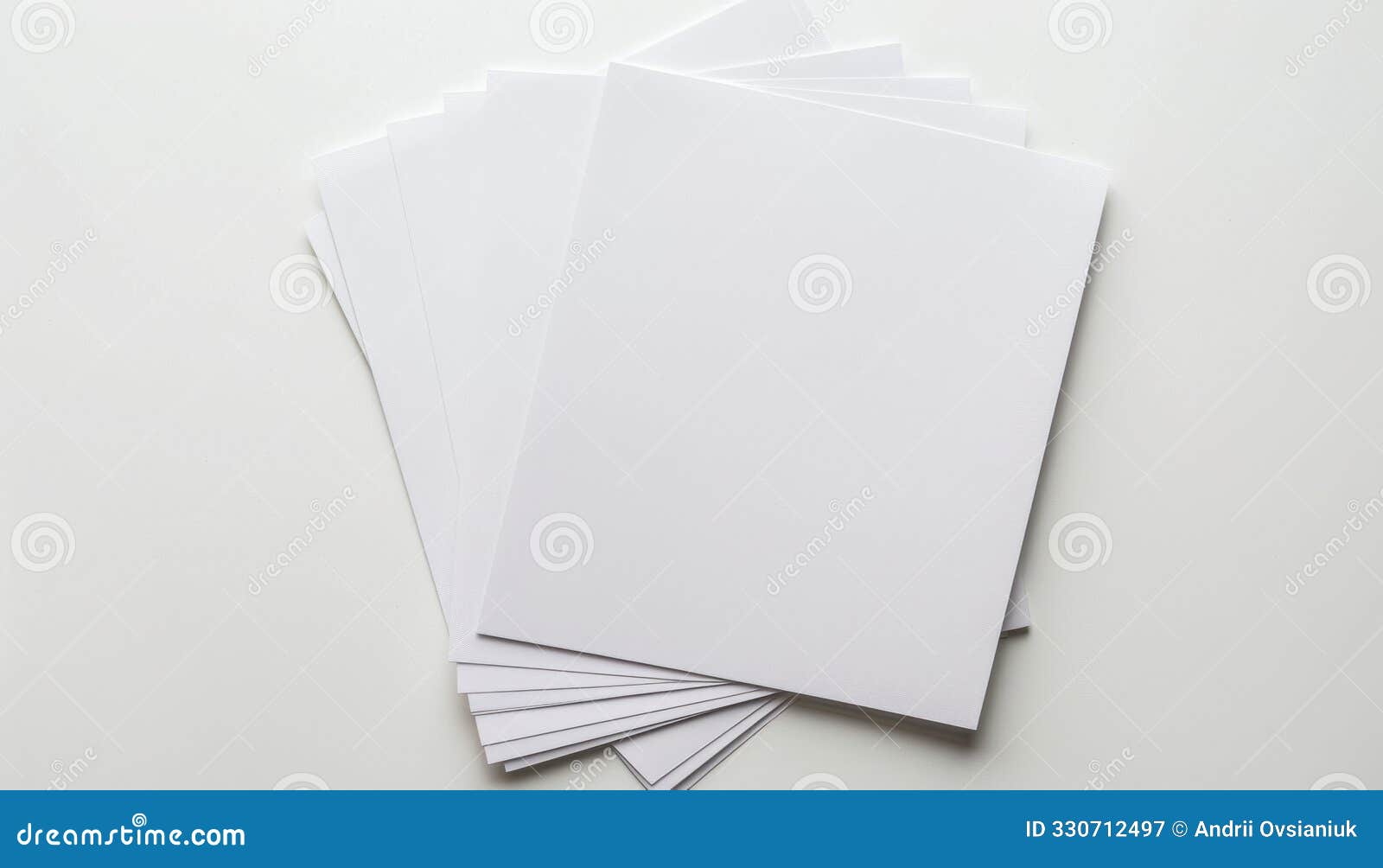 Blank White Sheets of Paper Stacked on a Smooth Surface in a Well-lit ...