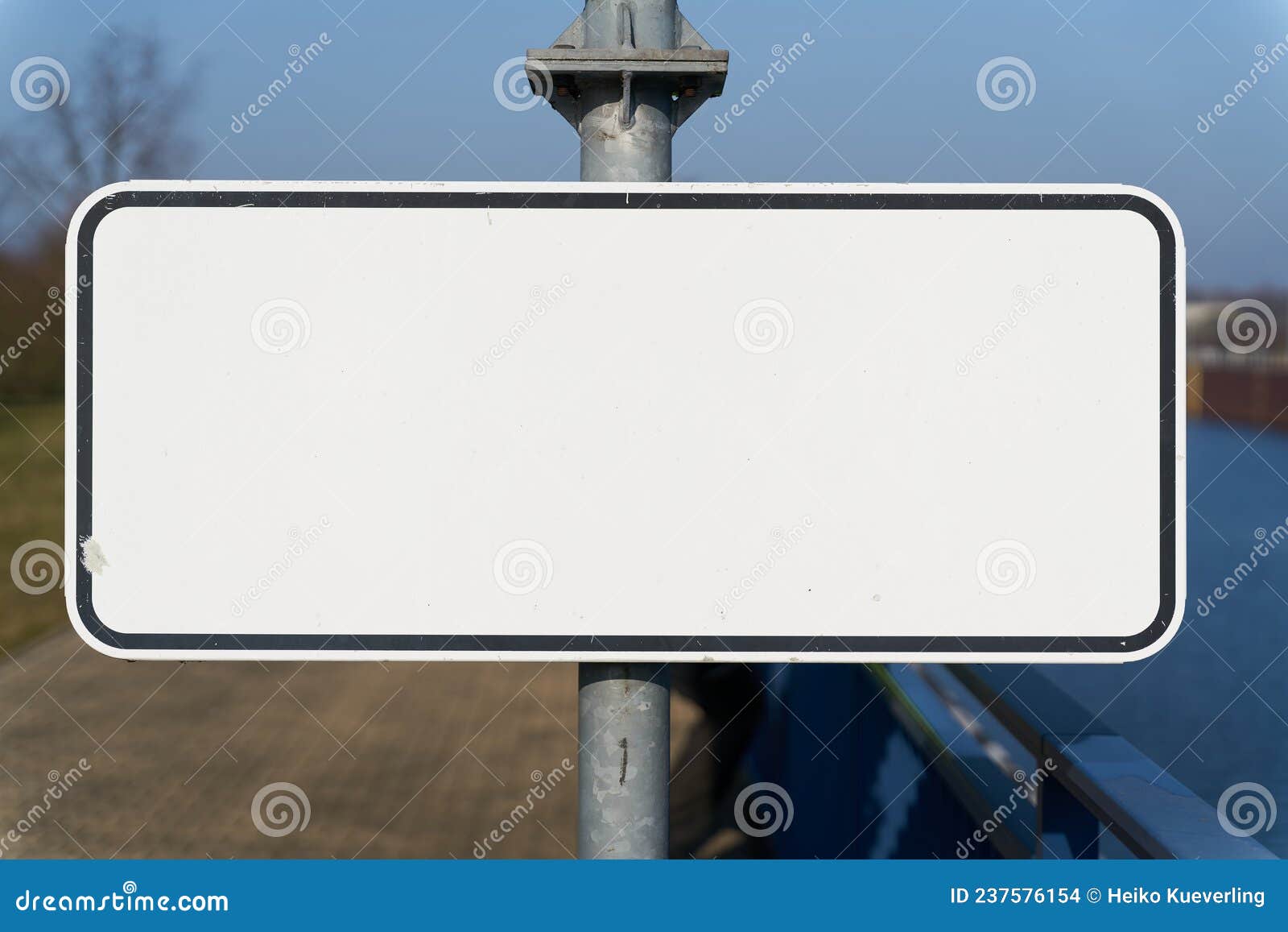Blank White Sign with Text Space Stock Photo - Image of empty, outdoors ...