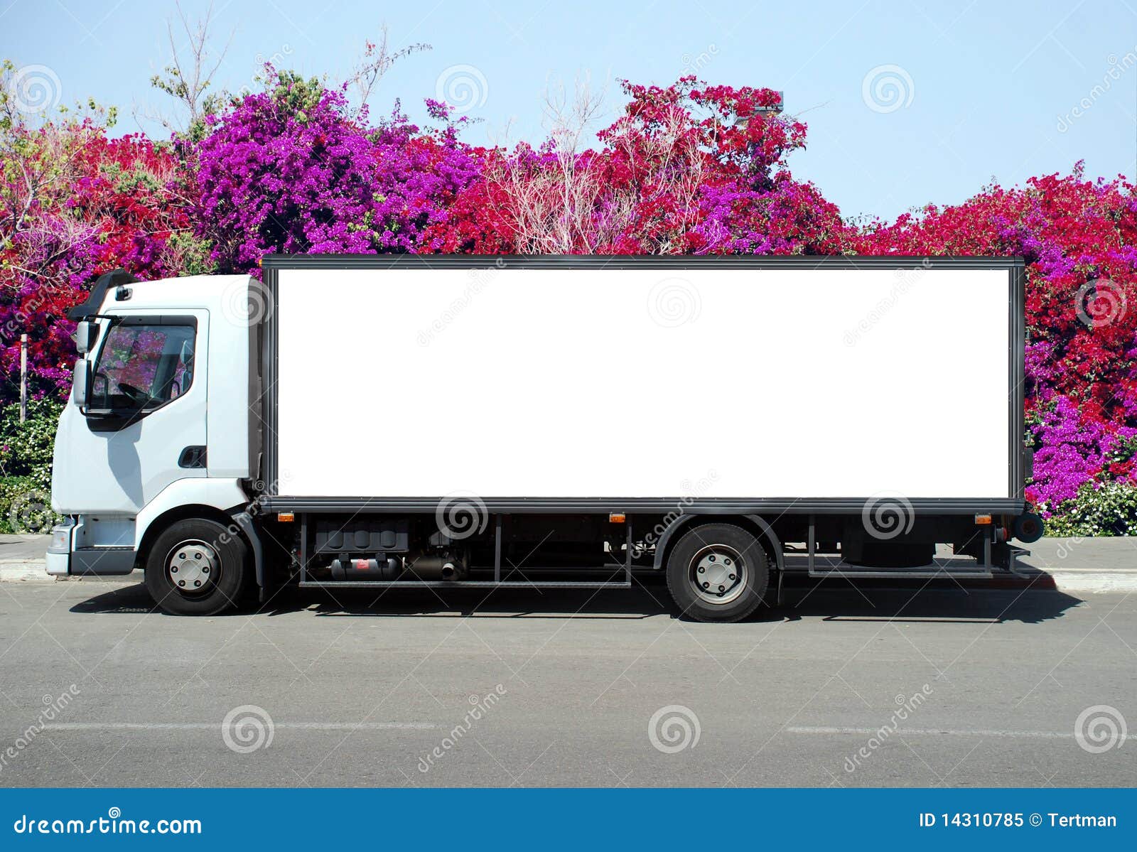 A Blank White Sign on a White Truck Stock Image - Image of outdoor ...