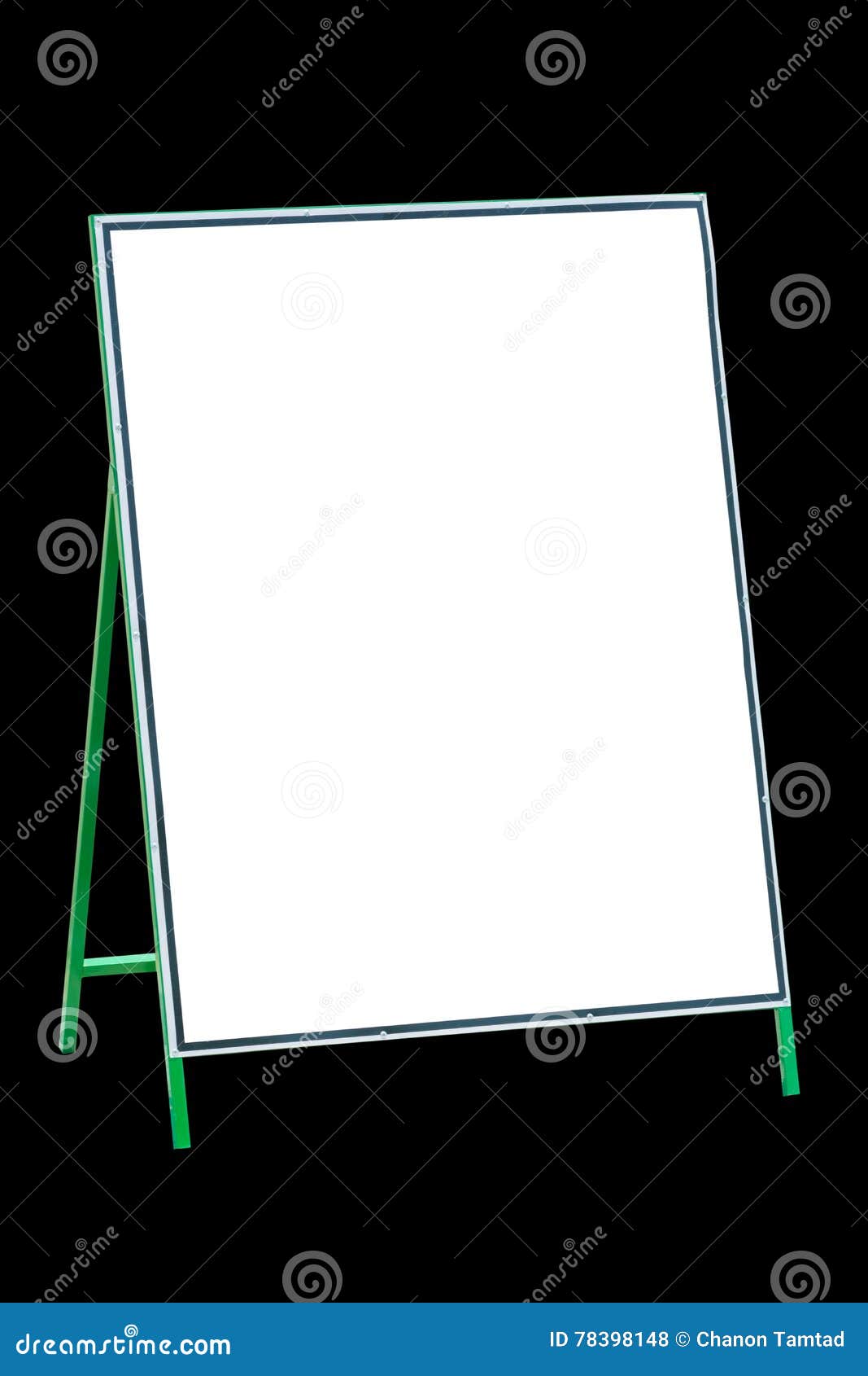 Blank White Signboard Isolated on Black. Stock Photo - Image of ...
