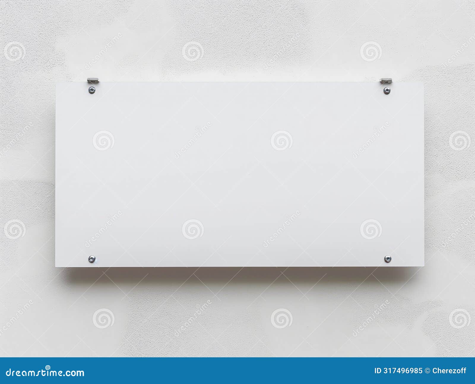 Blank White Signboard on Wall Stock Image - Image of background, blank ...