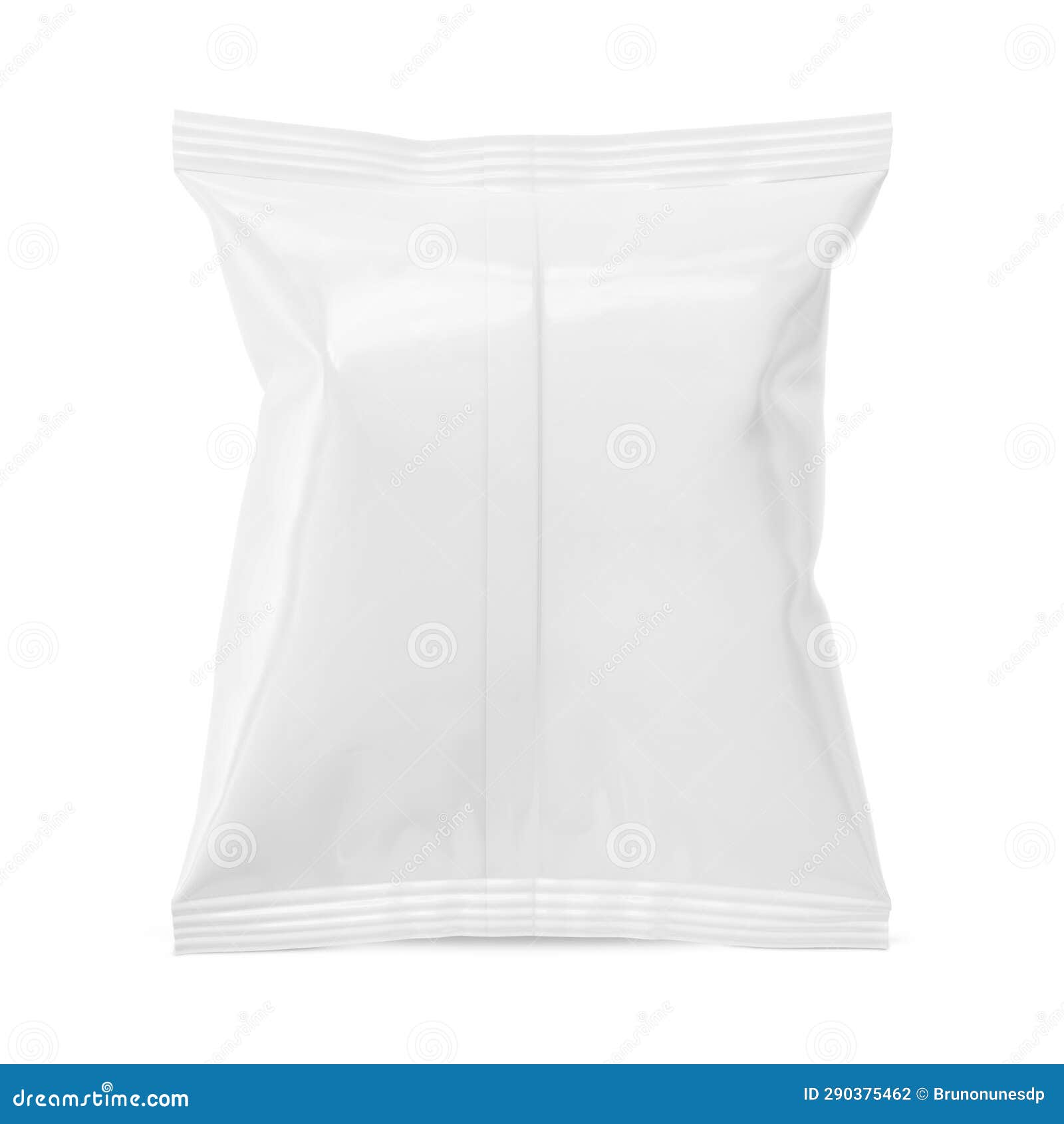 A Blank White Small Snack Pack - Back View Isolated on a White ...