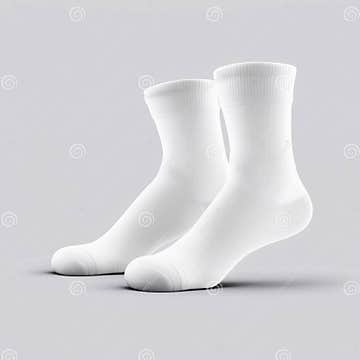 Blank White Socks Mockup Template Front and Back, Generative AI Stock ...