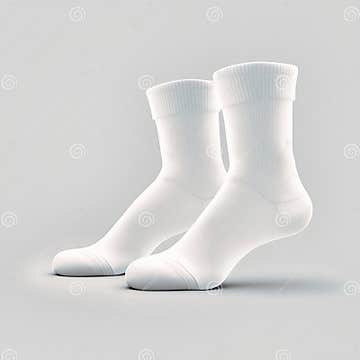 Blank White Socks Mockup Template Front and Back, Generative AI Stock ...