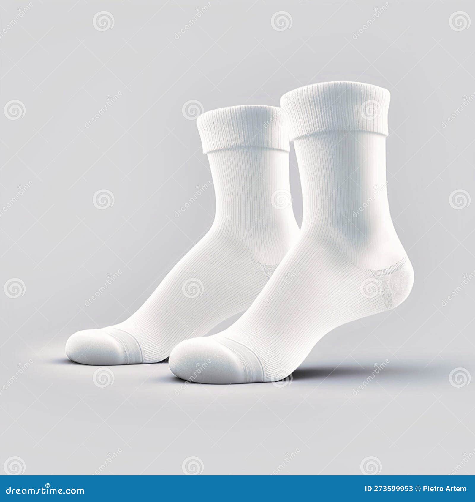 Blank White Socks Mockup Template Front and Back, Generative AI Stock ...