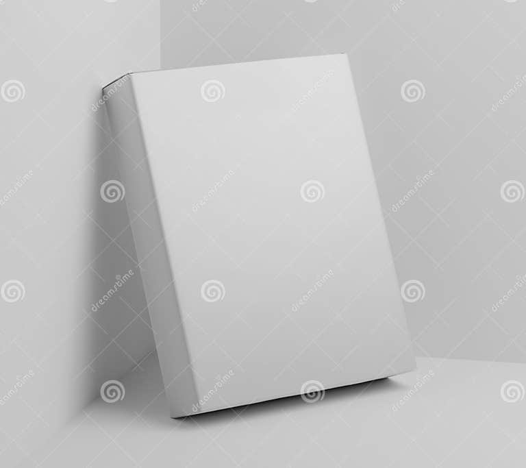 Blank White Software Box Mockup, Medium Size Cardboard Package Box, 3d ...